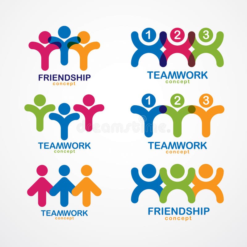 Teamwork Businessman Unity and Cooperation Concepts Created with Simple ...