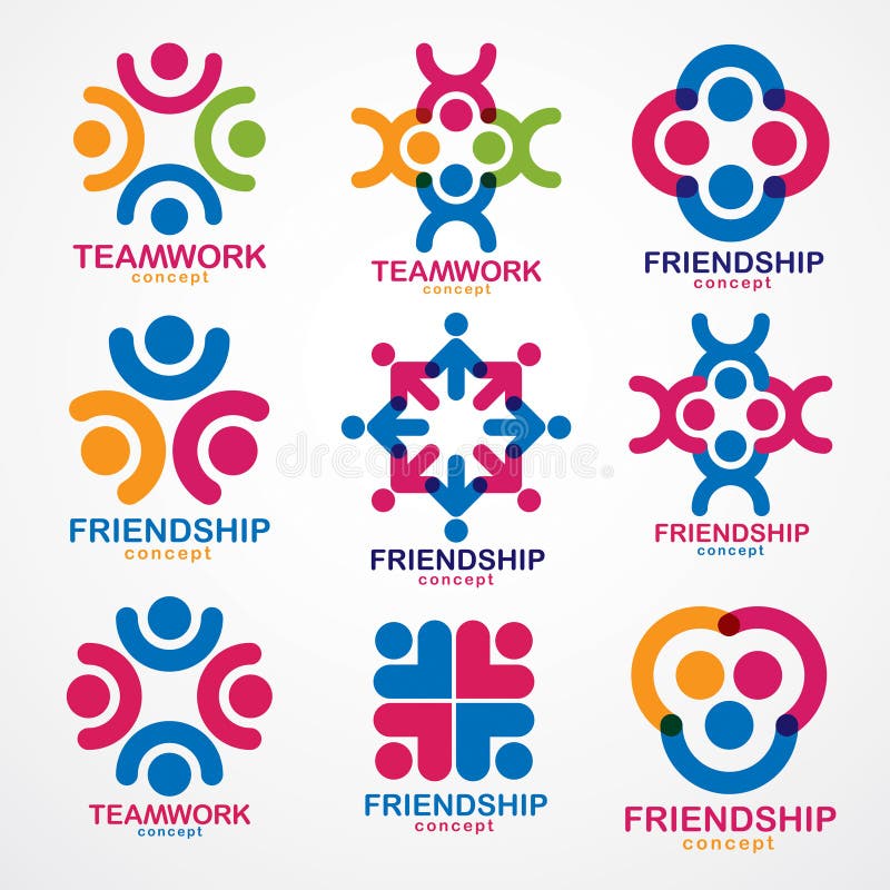 Teamwork Businessman Unity and Cooperation Concepts Created with Simple ...