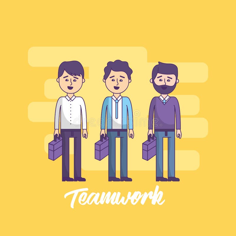 Teamwork Businessmen with Briefcase in the Hand and Documents ...