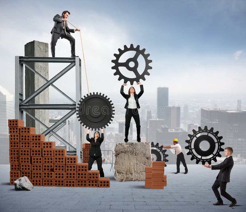 Teamwork of businesspeople stock photo. Image of engineer - 34282408