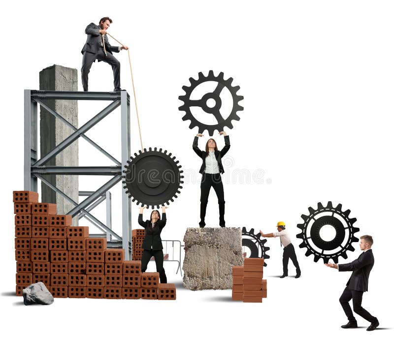 Teamwork of businesspeople stock image. Image of motor - 34282419