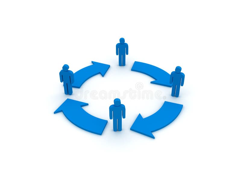 People Communicate in Team Workflow Network Arrows Stock Vector ...