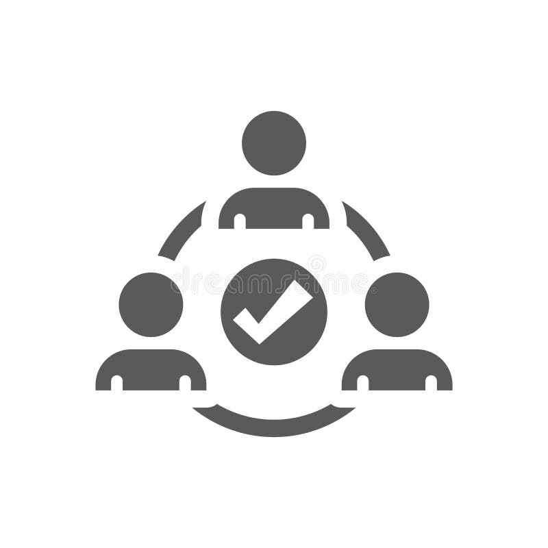 Teamwork Circle with Checkmark Vector Icon Stock Vector - Illustration ...