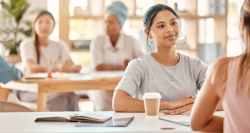 Teamwork, Coffee Meeting or Startup People with Collaboration ...