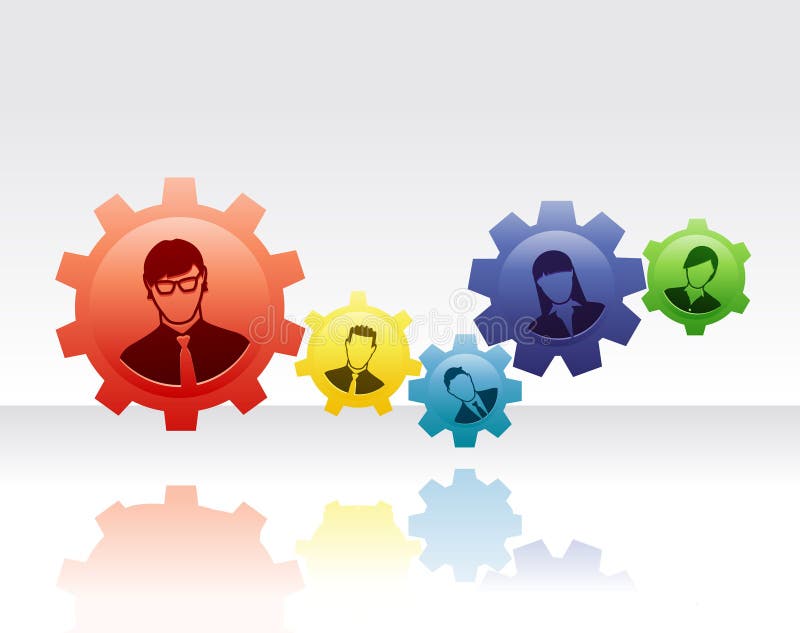Teamwork Cogs stock illustration. Illustration of element - 27466628