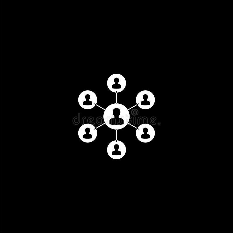 Teamwork or Collaboration Abstract Icon Isolated on Dark Background ...