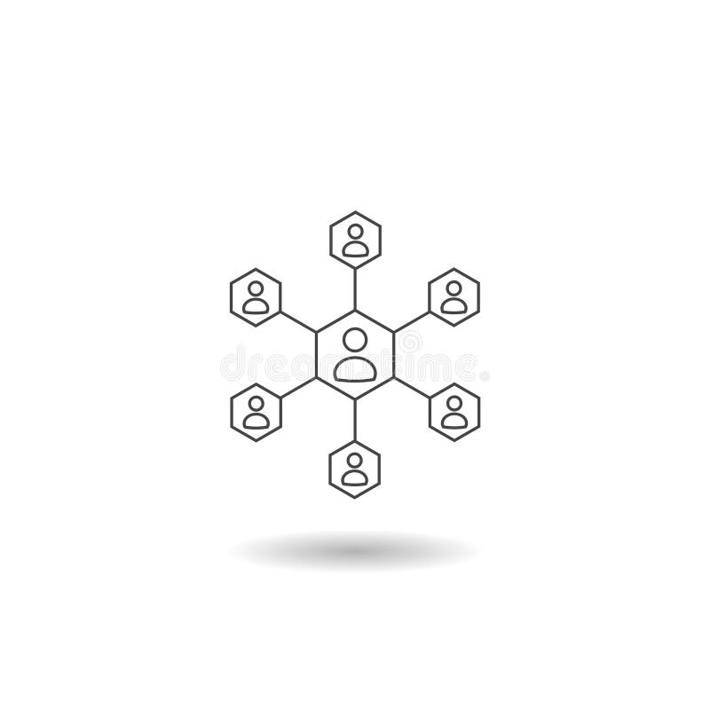 Teamwork or Collaboration Abstract Icon with Shadow Stock Vector ...