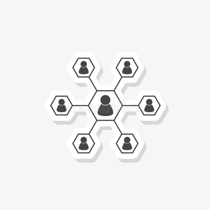 Teamwork or Collaboration Abstract Icon Sticker Stock Vector ...