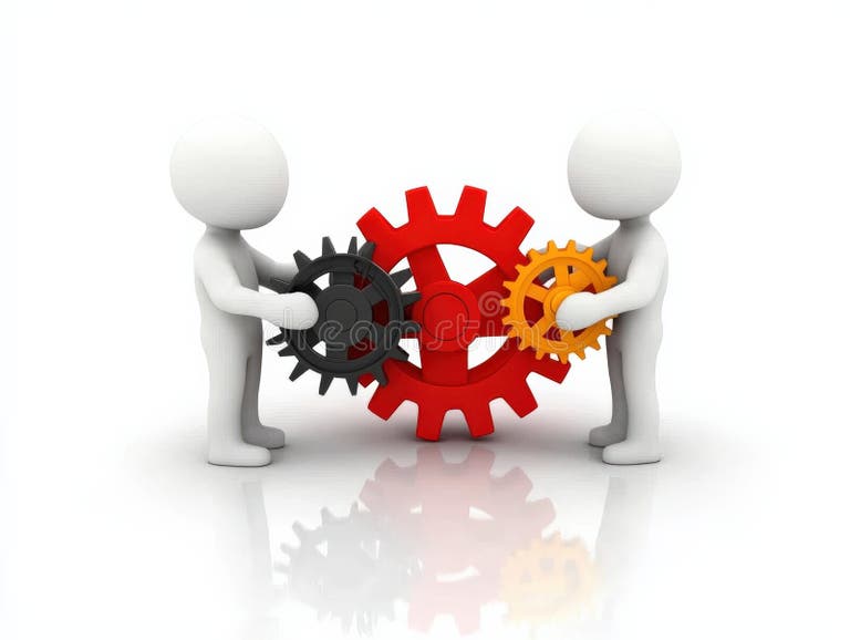 Teamwork and Collaboration in Action Stock Illustration - Illustration ...