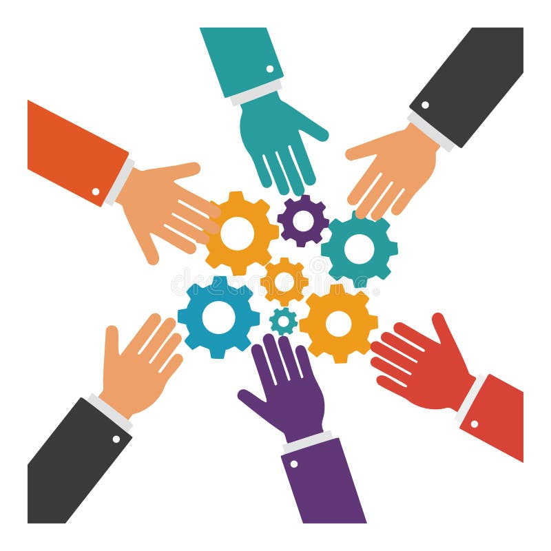 Teamwork Business People Working Together Icon Vector Stock Photos ...