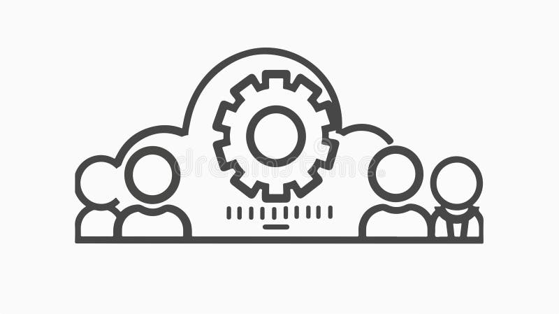 Teamwork and Collaboration Concept with Gear Connecting Three People ...