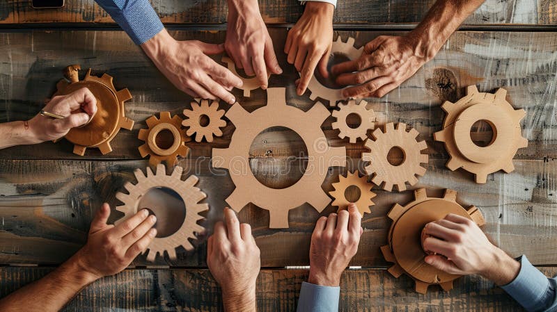 Teamwork and Collaboration Concept Stock Illustration - Illustration of ...