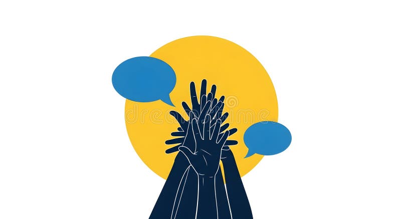 Teamwork and Collaboration Concept Stock Illustration - Illustration of ...