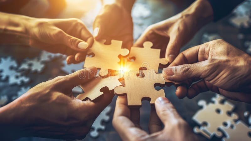 Teamwork and Collaboration: Connecting the Pieces of Success Stock ...