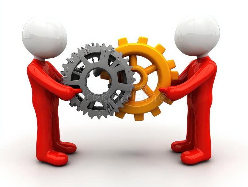 Teamwork and Collaboration Gears Stock Illustration - Illustration of ...