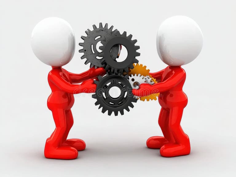 Teamwork and Collaboration Gears Stock Illustration - Illustration of ...
