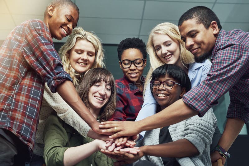Teamwork and Collaboration. a Group of People Putting Their Hands ...
