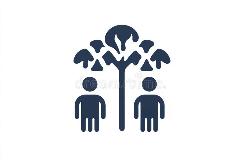 Teamwork Collaboration Growth Concept Icon Design Simple People Tree ...