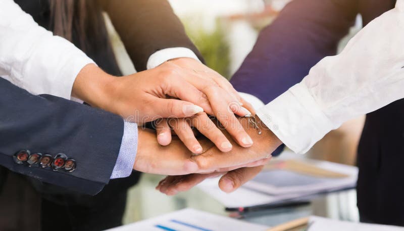 Teamwork and Collaboration: Hands United for Success Stock Illustration ...