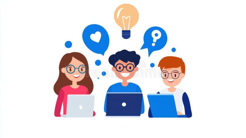 Teamwork, Collaboration, Idea Generation Stock Illustration ...