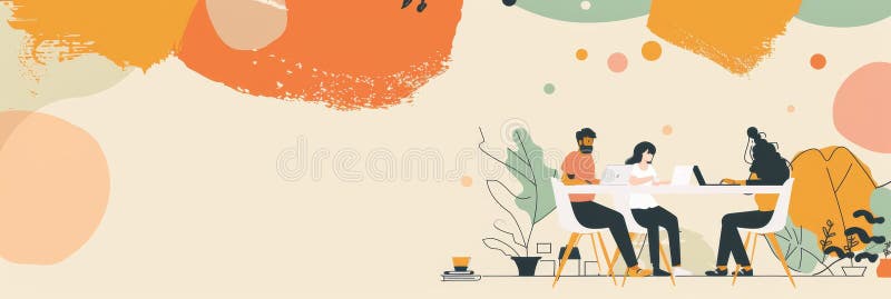 Teamwork Collaboration and Innovation Three People Seated at a Desk ...