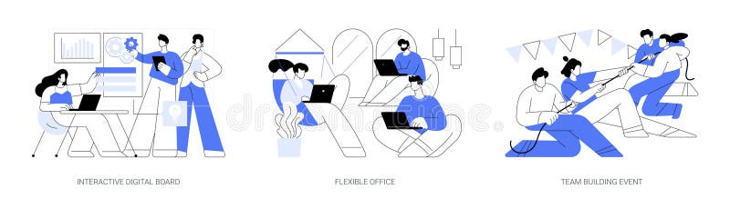 Teamwork and Collaboration Isolated Cartoon Vector Illustrations Se ...