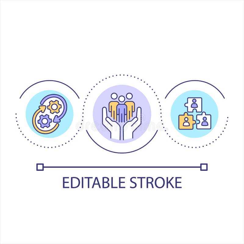 Teamwork Collaboration Loop Concept Icon Stock Vector - Illustration of ...