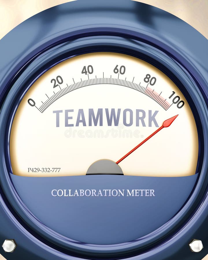 Teamwork and Collaboration Meter that is Hitting a Full Scale, Showing ...