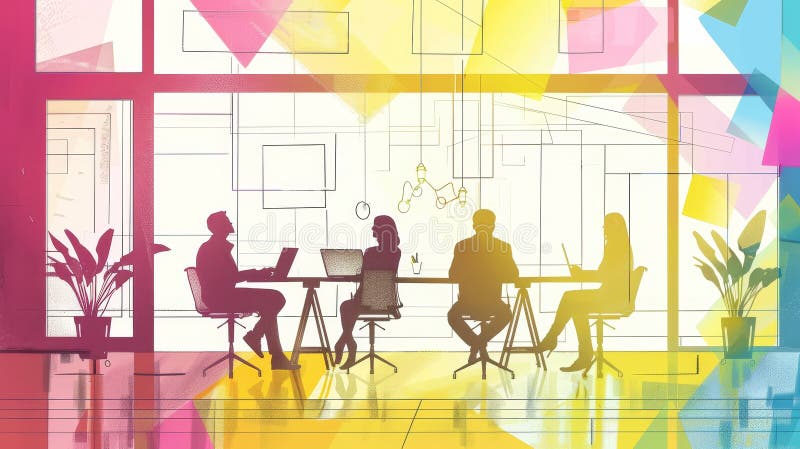 Teamwork and Collaboration in a Modern Office Setting a Group of People ...