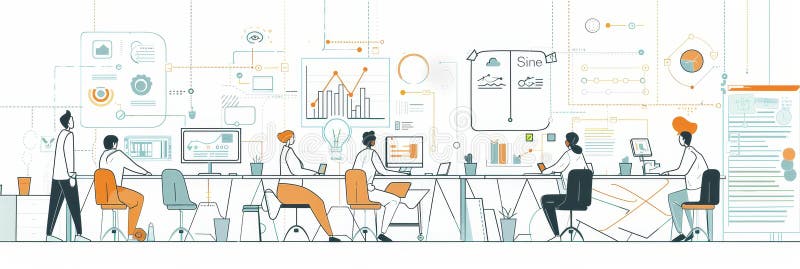 Teamwork and Collaboration in a Modern Office Setting a Group of People ...