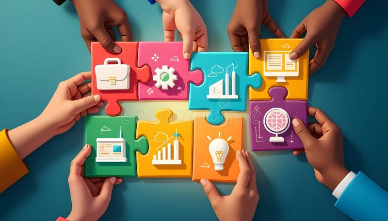 Teamwork and Collaboration Puzzle Business Integration Concept Stock ...