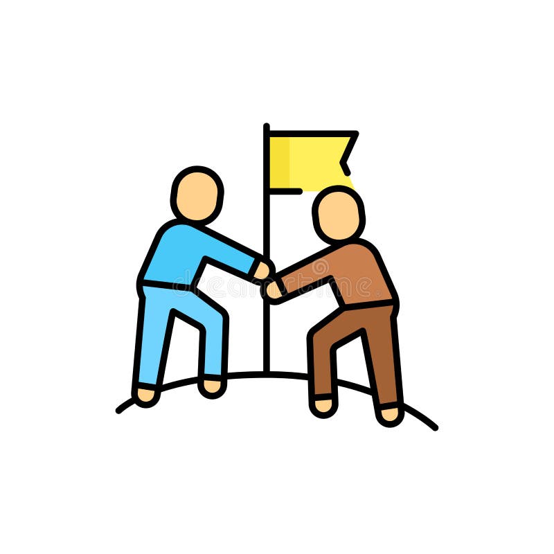 Teamwork Color Line Icon. Diverse Group of People Stock Vector ...