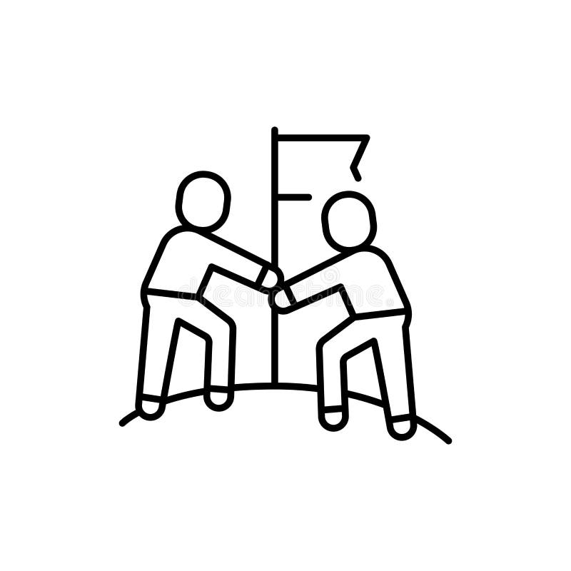 Teamwork Color Line Icon. Diverse Group of People Stock Vector ...