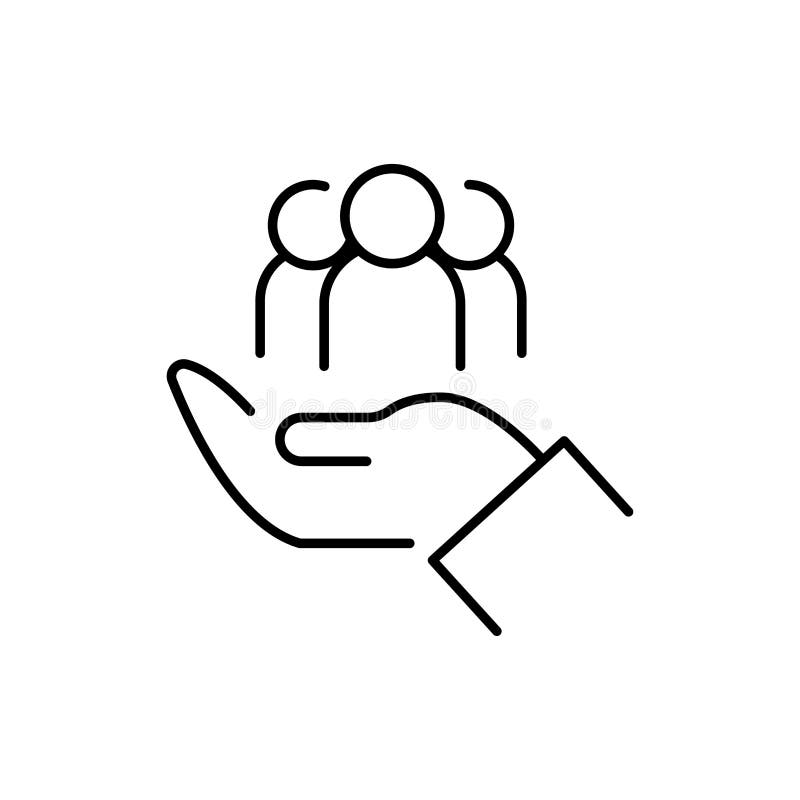 Teamwork Color Line Icon. Diverse Group of People Stock Vector ...