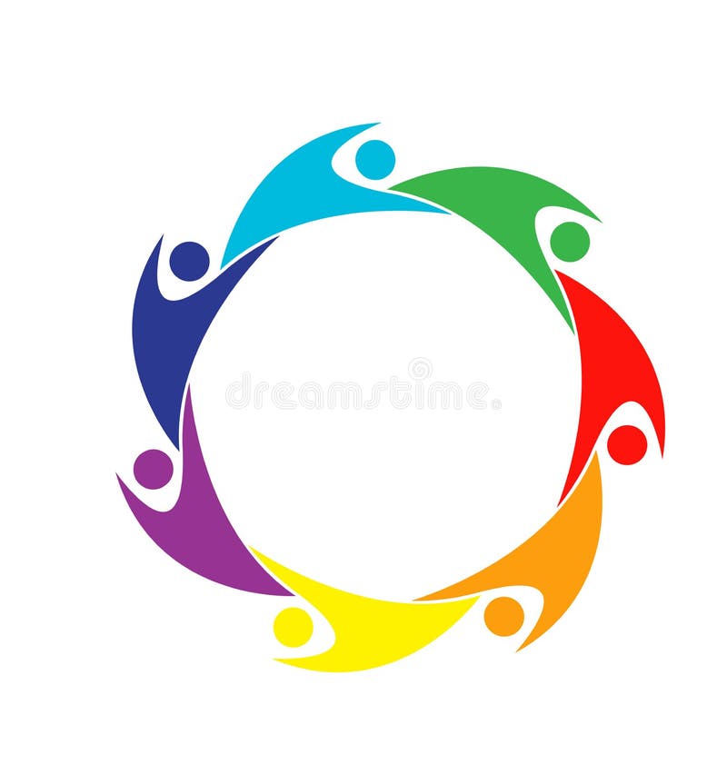 Teamwork Colorful Diverse People Logo Stock Vector - Illustration of ...