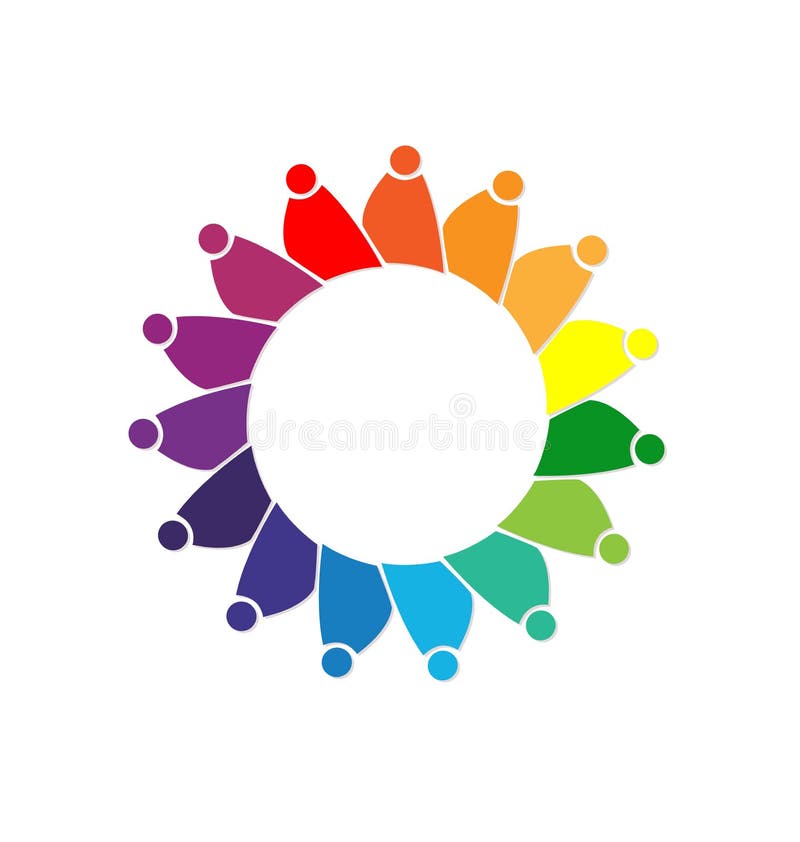 Teamwork Colorful People Representing Diversity, Icon Vector Stock ...