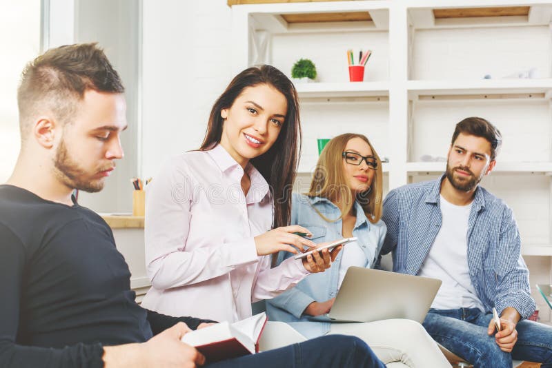 Teamwork and communication stock photo. Image of internet - 99530610