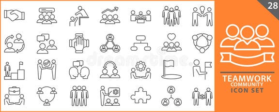 Teamwork Community line stock vector. Illustration of iron - 364734063