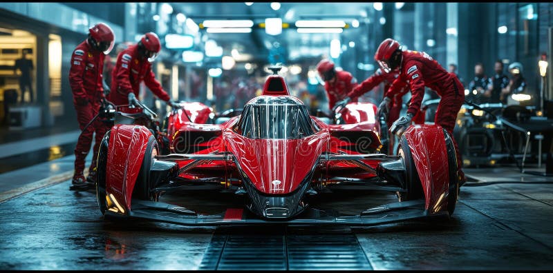Teamwork and Competition Concept for Formula 1 Race Car Pit Stop with ...