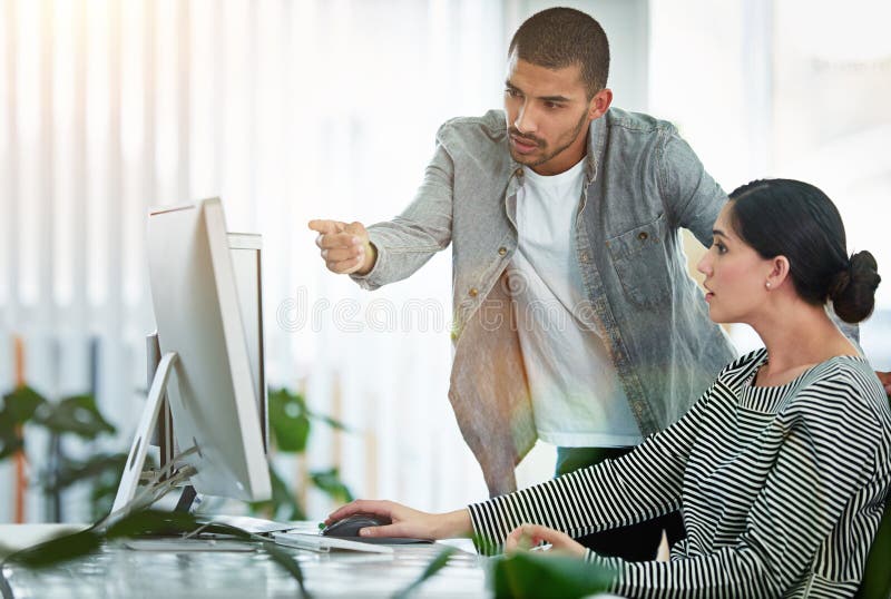 Teamwork, Computer and Business People with Training in Office for Help ...