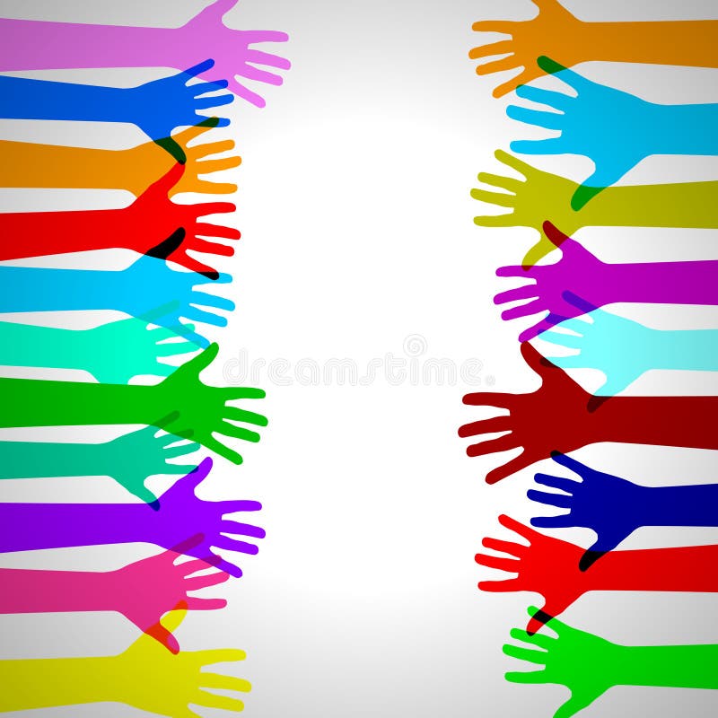 Teamwork Concept - Colorful Hands in Circle Stock Illustration ...