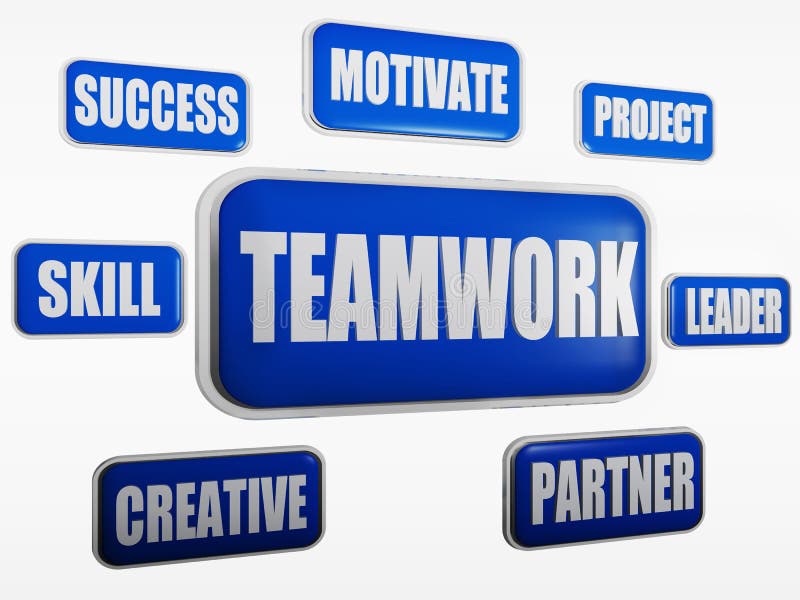 Teamwork Concept in Word Tag Cloud Stock Illustration - Illustration of ...