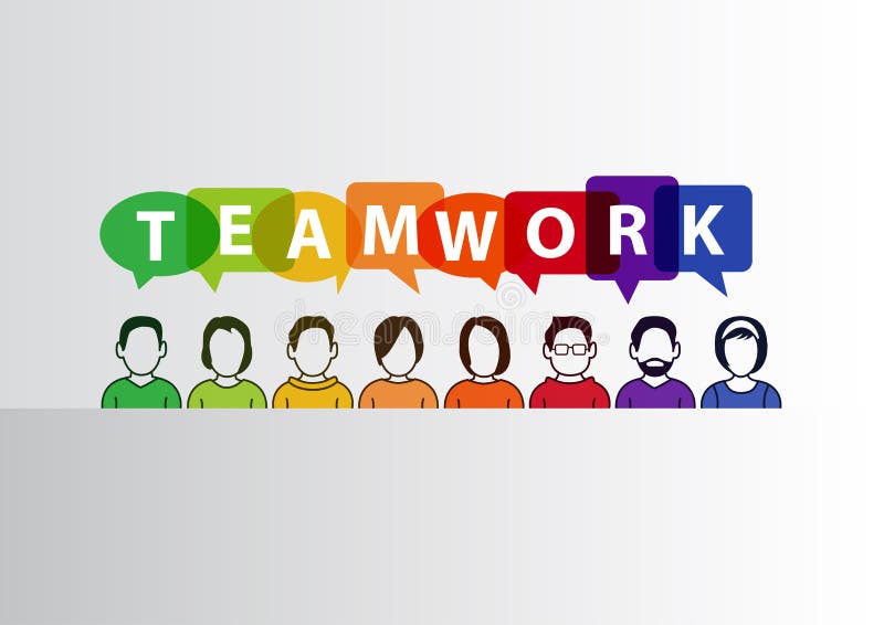 Teamwork Colorful People Working Together Logo Stock Illustration ...