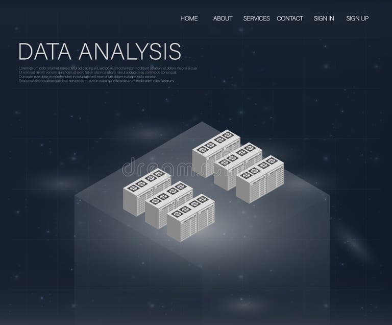 Data. Flat Icon. Data Flow Vector Illustration. Data Center. Isometric ...