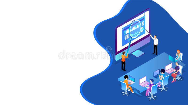 Teamwork Concept Based Isometric Design, a Group of Business People ...