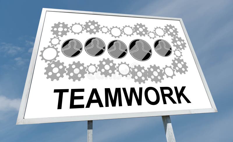 Teamwork Concept on a Billboard Stock Image - Image of together, team ...