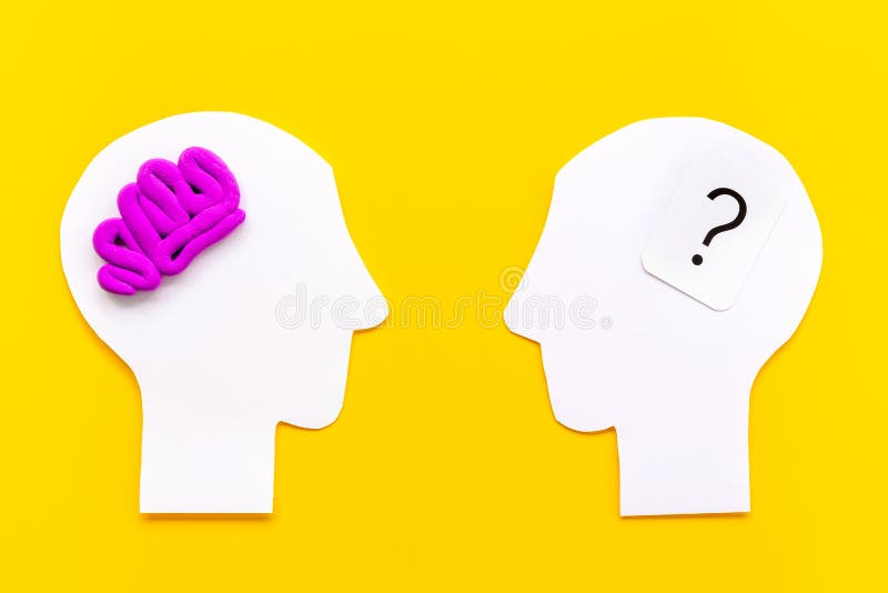 Teamwork Concept, Brain Storm. Communication between Two Paper Human ...