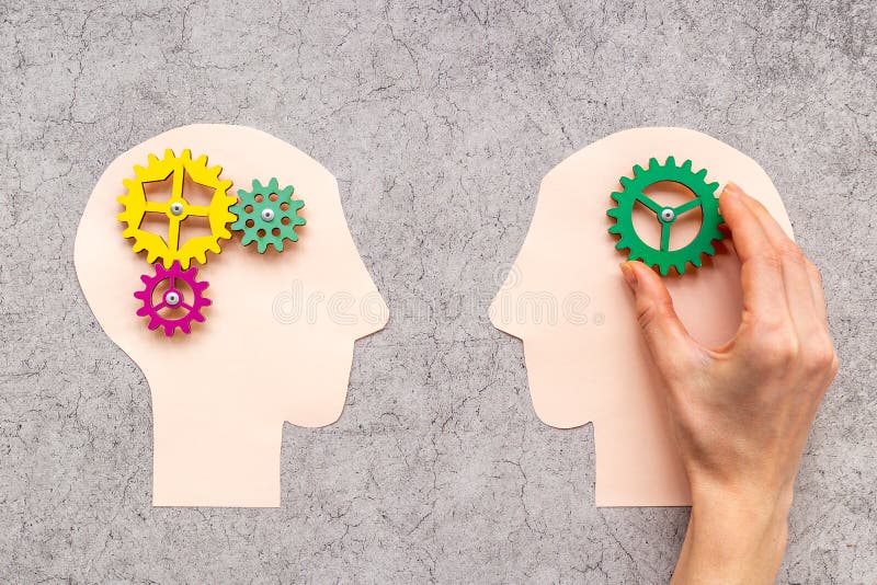 Teamwork Concept, Brain Storm. Communication between Two Paper Human ...