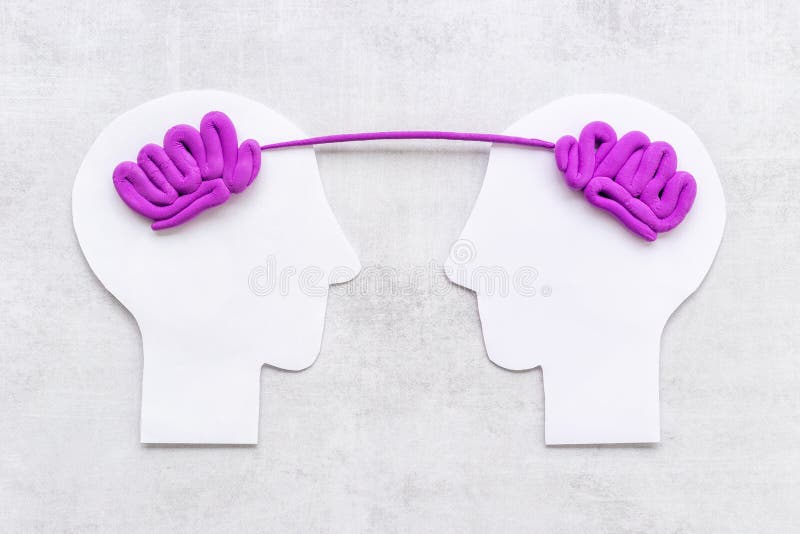 Teamwork Concept, Brain Storm. Communication between Two Paper Human ...