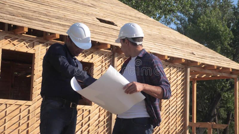 Teamwork. Concept Building Constructing Architect Slow Motion Video ...